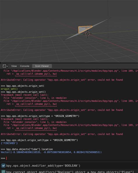 Python Location Of Object Not Updating After Applying Modifier Blender Stack Exchange