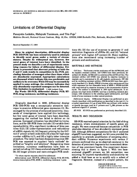 pdf limitations of differential display