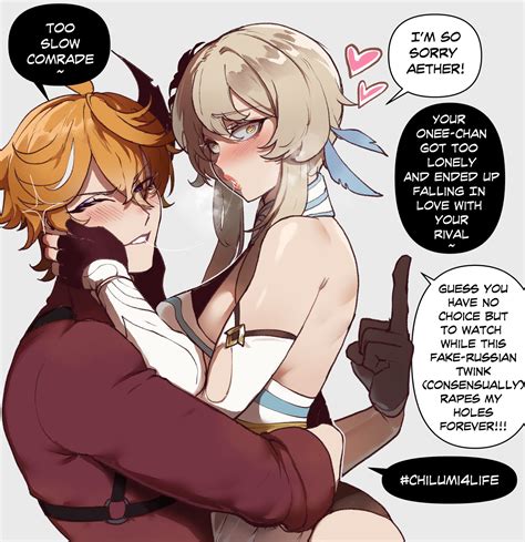 Rule 34 1boy 1girls Blonde Hair Blue Eyes Blush Cuckold Dialogue