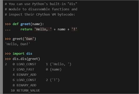 Dis Module For Inspecting CPython VM Bytecode