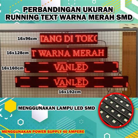 Jual Running Text Led Running Text Display Lampu Running Text Outdoor Out Door Warna Merah Hijau