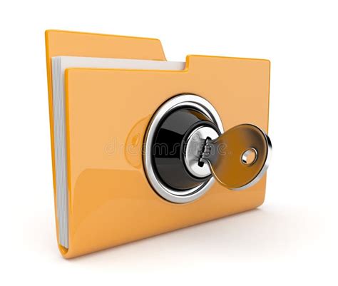 Yellow Folder And Lock Data Security Concept D Stock Illustration Illustration Of File