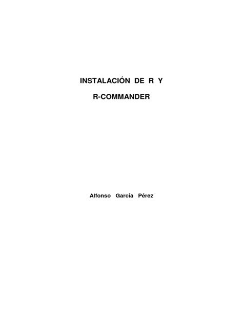 Instalacion De R Y R Commander Pdf R Lenguaje De Programación Spss
