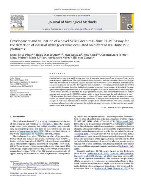 Pdf Development And Validation Of A Novel Sybr Green Real Time Rt Pcr Assay For The Detection