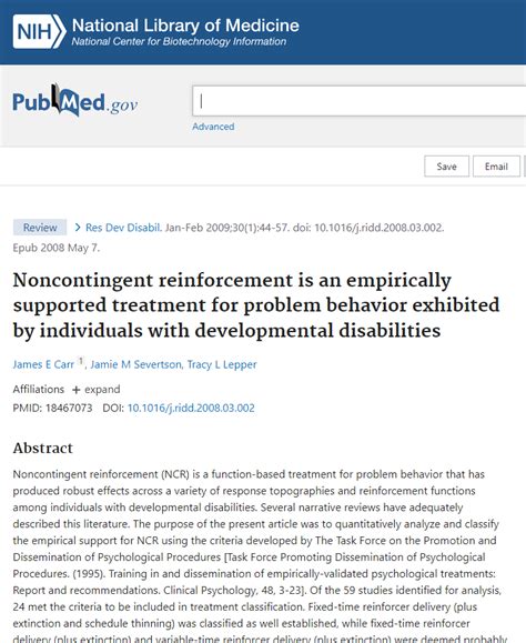Noncontingent Reinforcement Is An Empirically Supported Treatment For