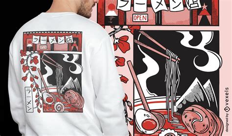 Japanese Ramen Food T Shirt Design Vector Download