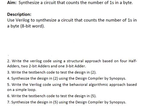 aim synthesize a circuit that counts the number of