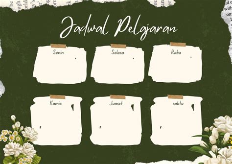 Contoh Jadwal Pelajaran Aesthetic Online Canva