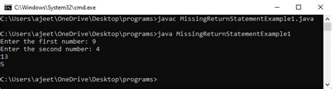 Java Missing Return Statement Online Tutorials Library List