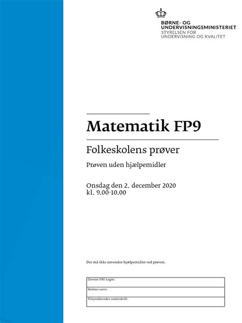 Matematik Fp9 Folkeskolens Prøver Pdf