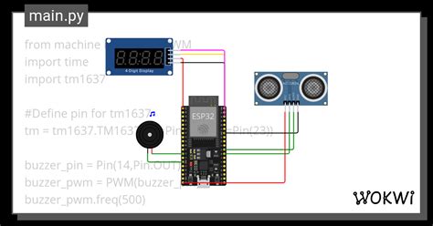 超音波與數字顯示 Wokwi ESP STM Arduino Simulator
