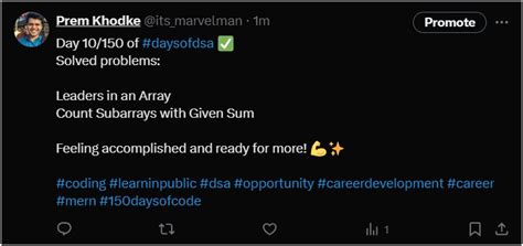 Prem Khodke On Linkedin Daysofdsa Coding Learninpublic Dsa Opportunity Careerdevelopment