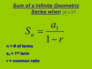 Definition And Examples Of Geometric Sequence And Series Ppt PPT