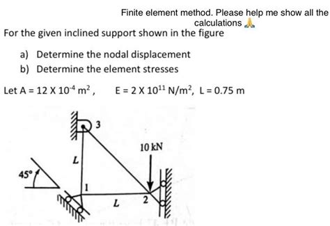 Finite Element Method Please Help Me Show All The Chegg