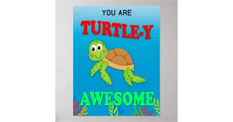 Classroom Decor Classroom Sign Turtle Y Awesome Poster Zazzle