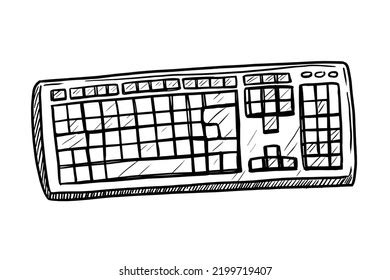 Keyboard Sketch Vector Illustration On White Stock Vector Royalty Free Shutterstock