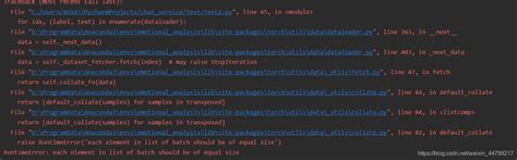 runtimeerror each element in list of batch should be of equal size csdn博客