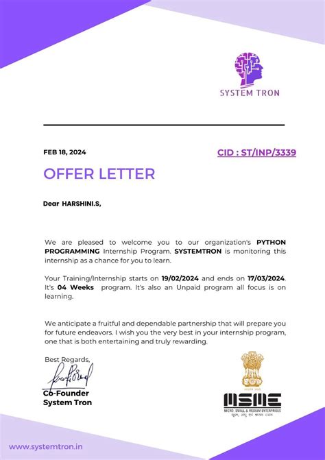 Harshini S On Linkedin Internship Python