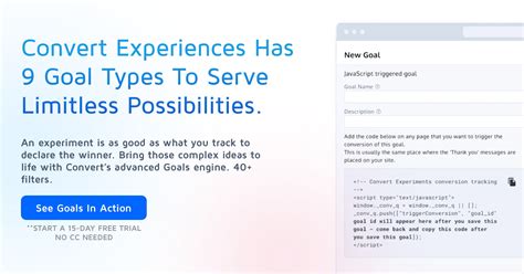 A B Testing Goals Converts Goal Templates And Custom Goals