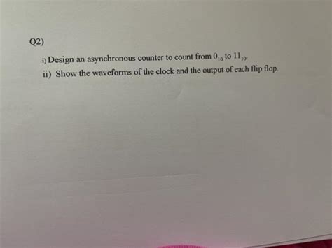 Solved Q2 1 Design An Asynchronous Counter To Count From
