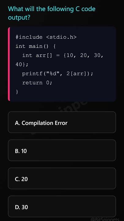 C Coding Cprogramming Quiz Codinglife Programming Tips New