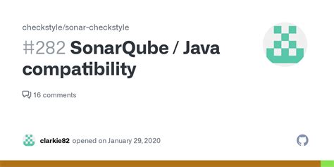 SonarQube Java Compatibility Issue Checkstyle Sonar Checkstyle GitHub