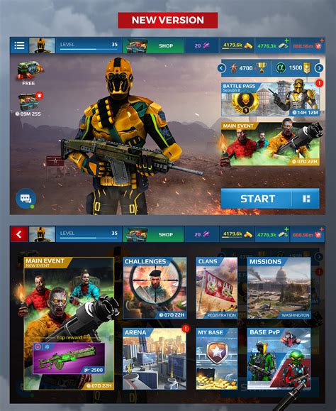Main Menu Redesign Game UI Sniper Fury Gameloft On Behance