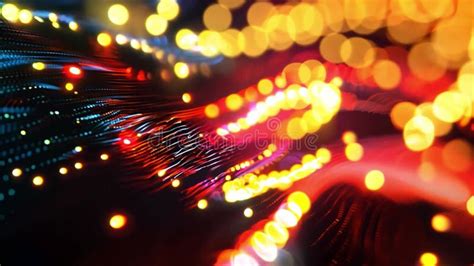 Dynamic Abstract Light Patterns Create A Vibrant Display Of Colors And Shapes In A Digital