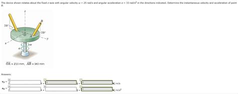 Solved The Device Shown Rotates About The Fixed Z Axis With