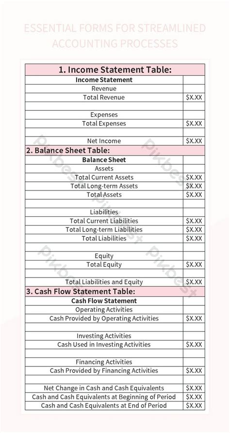 Essential Forms For Streamlined Accounting Processes Excel Template