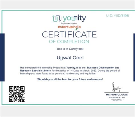 Ujjwal Goel On Linkedin Today I Received My Completion Certificate Of My 14 Days Internship In