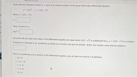 Solved Verify that the indicated function y φ x is an Chegg com