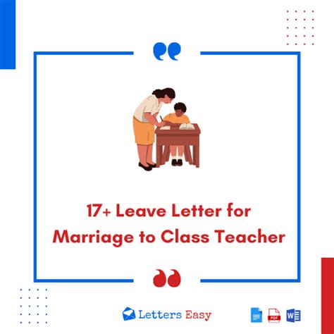 Leave Letter For Marriage To Class Teacher Overview Templates
