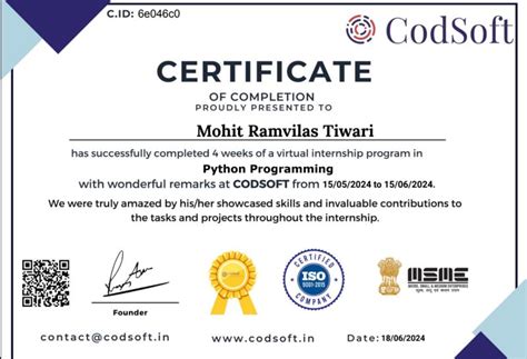 Mohit Tiwari On Linkedin Python Programming Internship Codsoft Professionaldevelopment