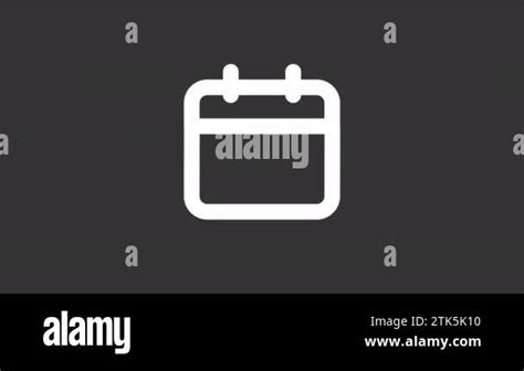 Animated Schedule White Line Ui Icon Appointment Calendar Seamless Loop Hd Video With Alpha