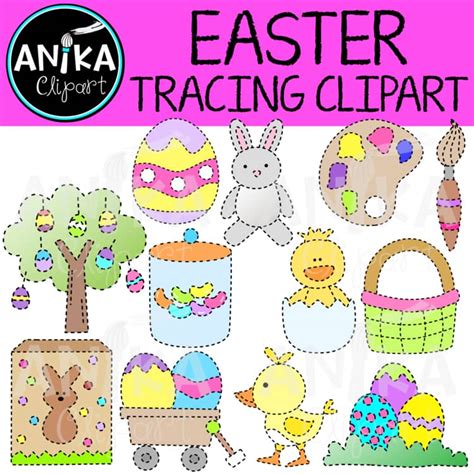 Easter Tracing Clipart By Anika Clipart Tpt