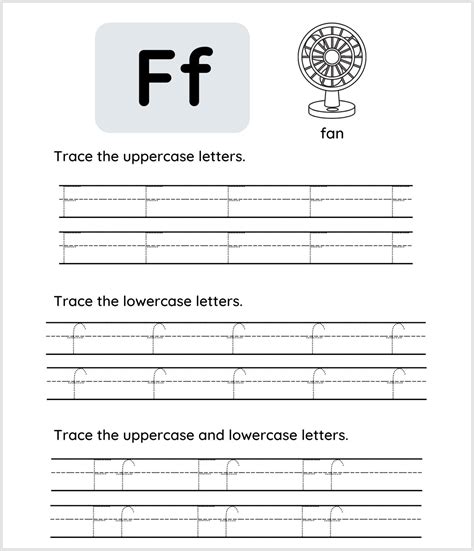 Free Letter F Tracing Worksheet Uppercase And Lowercase