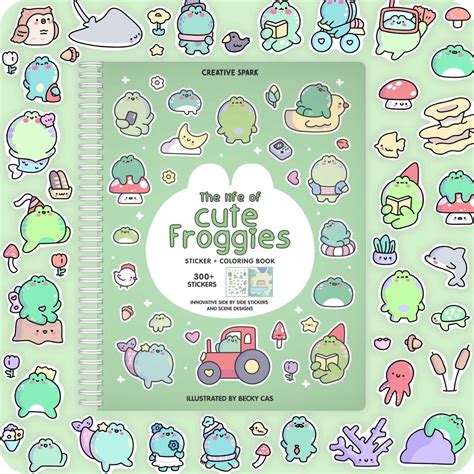 Cute Froggies Sticker Book Etsy