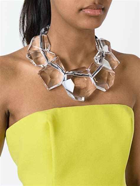 Monies Oversized Faceted Stone Necklace Necklace Designs Chunky