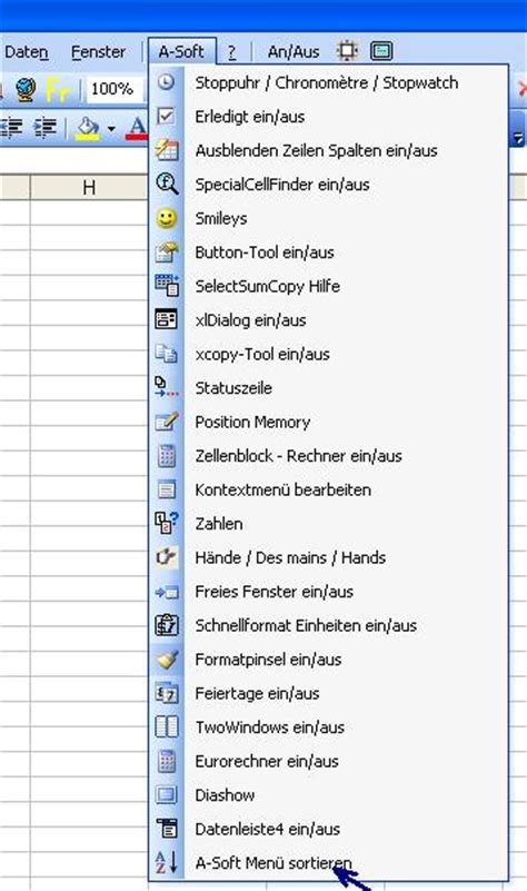 A Soft Sortieren Addin Für Excel Und über 50 Weitere Freeware Addins