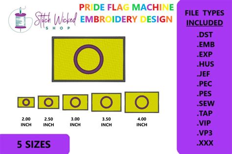 Intersex Pride Flag Machine Embroidery Design