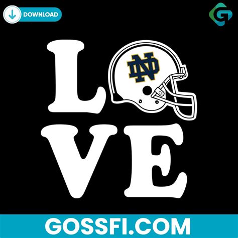 Love Notre Dame Fighting Irish Helmet Svg