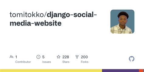 GitHub Tomitokko Django Social Media Website