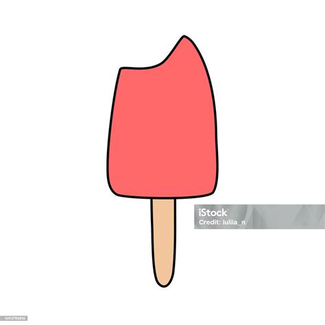 물린 빨간 과일 아이스크림 롤리팝 또는 아이스 캔디 벡터 Popsicle Stick에 대한 스톡 벡터 아트 및 기타 이미지 Popsicle Stick 과일 구아마