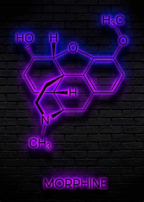Morphine Neon Chemical Poster Picture Metal Print Paint By