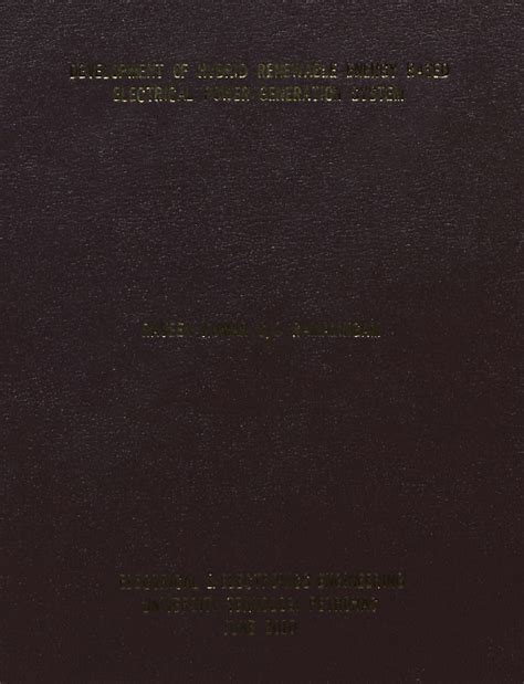pdf development of hybrid renewable energy based electrical power
