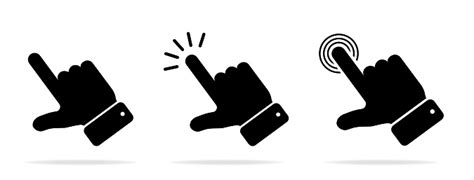 Hand Pointer Icon Finger Click Pointer Click Cursor Arrow Icon Clicking