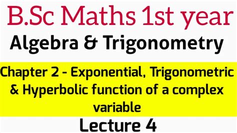 exponential trigonometric and hyperbolic function of a complex variable