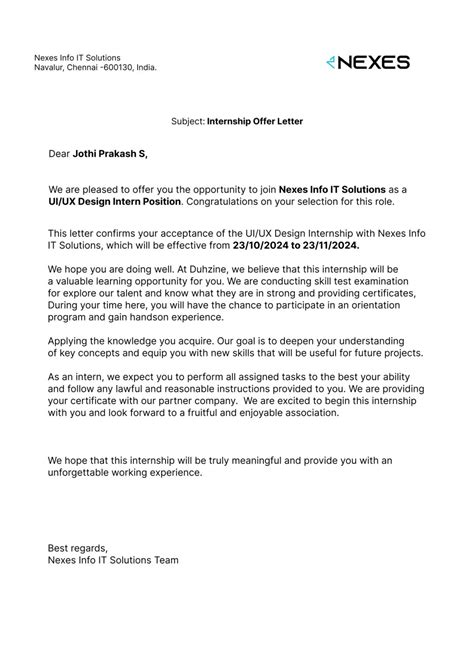 Jothi Prakashs On Linkedin Internship Nexesinfoitsolutions