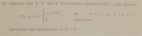 Suppose That X Y And Z Are Random Variables With Chegg